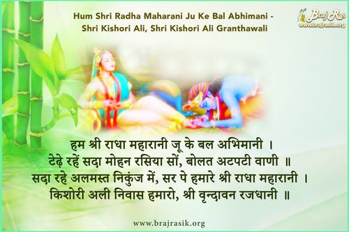 Hum Shri Radha Maharani Ju Ke Bal Abhimani - Shri Kishori Ali