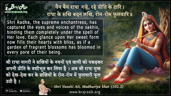 Nain Bain Radha Gahe Rahe Preeti Ke Taari - Shri Vanshi Ali, Madhuriya ...